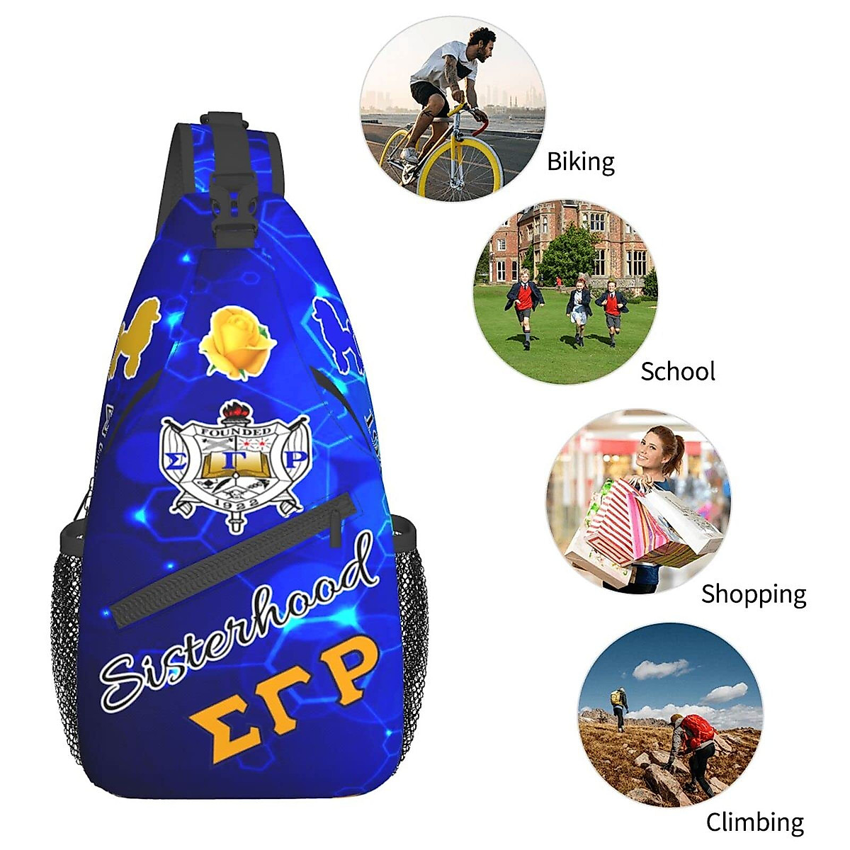 Emiyrtn Sigma Gamma Rho Crossbody Bag, Outdoor Travel Shoulder Bag, Sigma Gamma Rho Gift, Sigma Gamma Rho Backpack