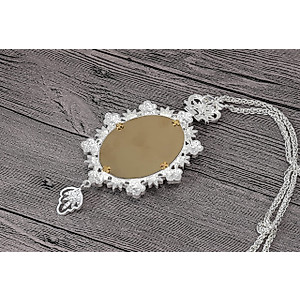 Nazareth Store Resurrection Clergy Pectoral Cross Bishop Relic Pendant Crystallized Rhinestones Christian Church Ornament (Silver)