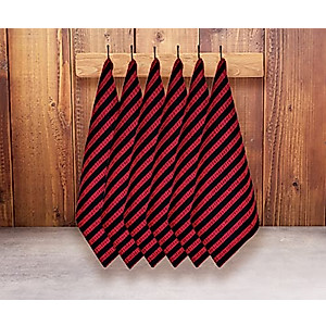 6 Pack Red Cotton Dish Towels - 16 X 27 Inch - Kitchen Towel Linen - Classic Farmhouse Dish Towels - Cotton Tea Towels - Black Striped Dish Towels - Striped Cotton Towels, Reusable, Red & Black