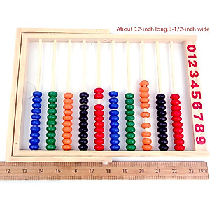 MAGIKON Wooden Counting Number Frame, 10 Rows Abacus for Kids Learning Math (11-1/2-Inch)
