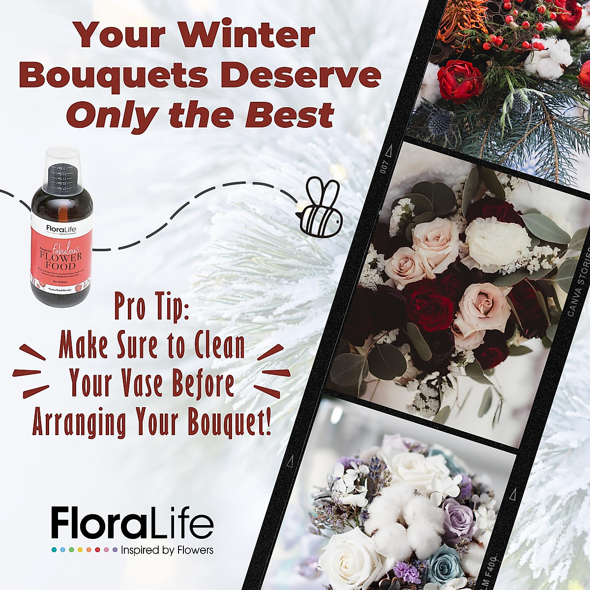 FloraLife Fresh-Cut Flower Food - Liquid Multi-Nutrient & Hydration Solution - 8oz