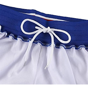 CAIYOO Space Movie Mens Basketball Shorts 90S Hip Hop Athletic Shorts (US, Alpha, Large, Regular, Regular, White)