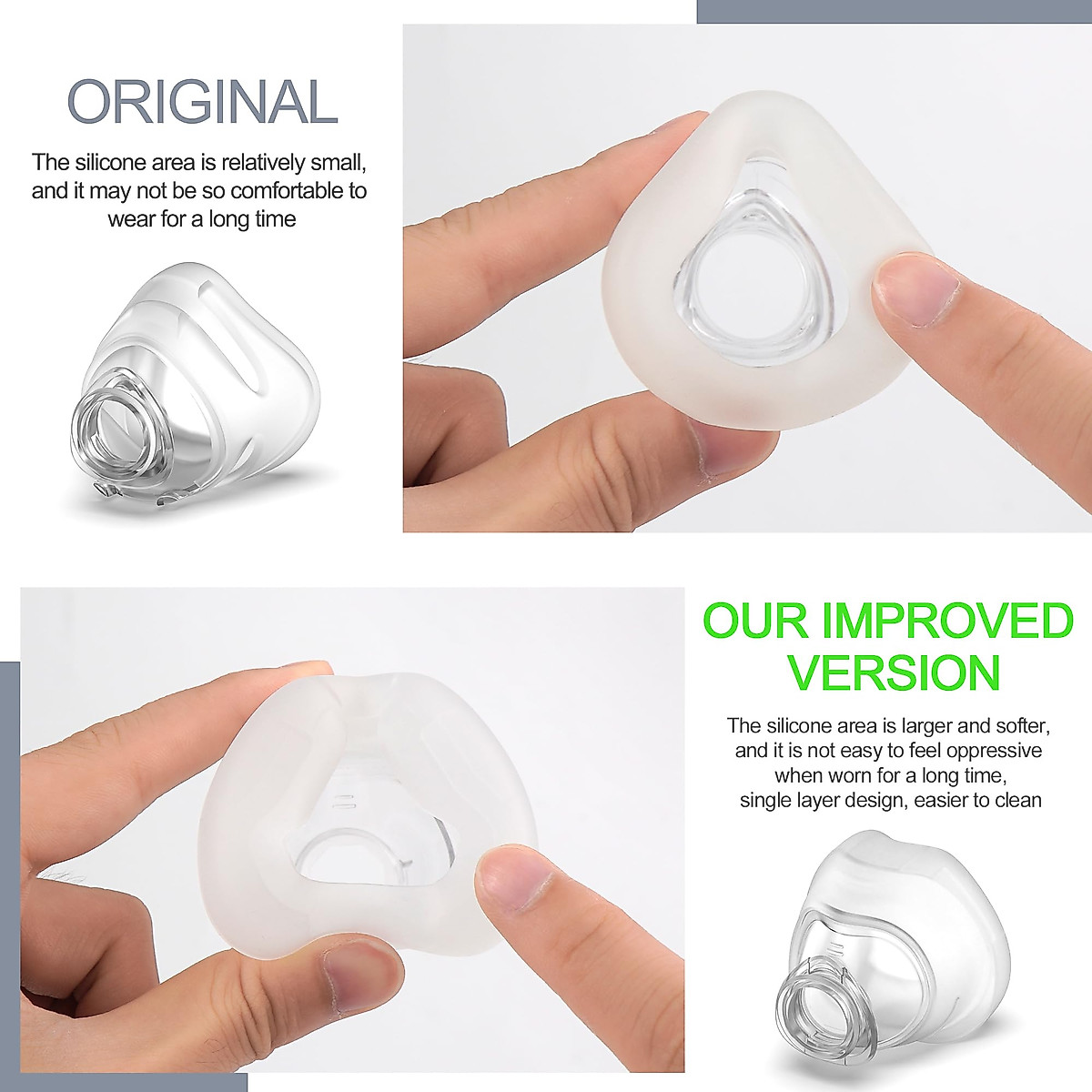 2 Packs Replacement Cushion for Wisp, Nasal Replacement Cushion for Wisp Fabric and Silicone Frame,Not Fit Dreamwisp,Great Value Supplies by Medihealer(S)