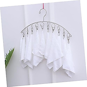 Zerodeko 6 Packs Stainless Steel Hangers Scarf Rack Towel bin Clothes Hanger s Diapers Laundry Drying Rack Clothes Clips Drip Hanger Coat Hanger Clothespin Socks Rack drip Rack