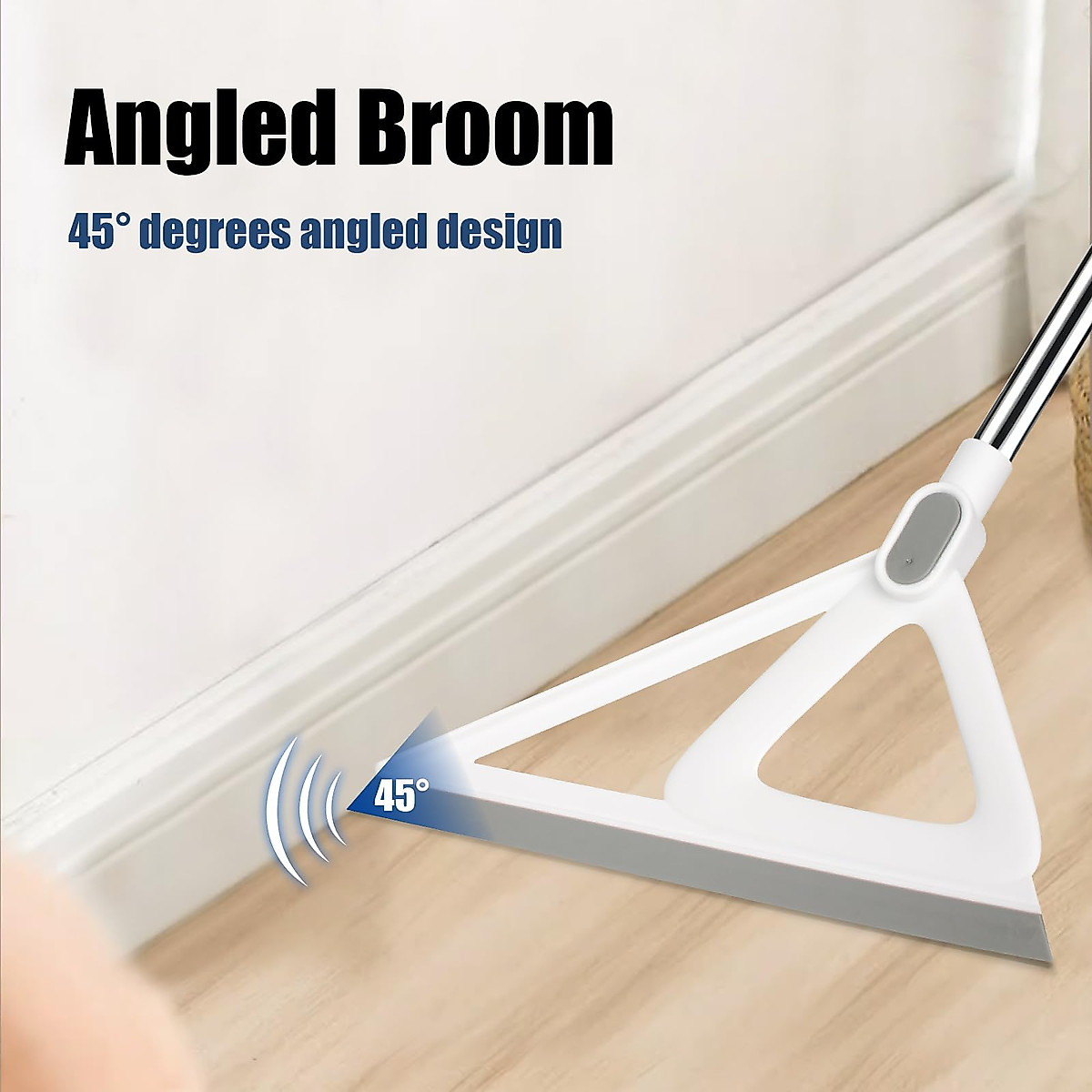 XXFLOWER Multifunction Silicone Broom，Squeegee Broom Sweeping Water and Pet Hair，Rubber Magic Broom Sweeper for Floor Bathroom Kitchen Shower，Rugs，Glass Windows（White）