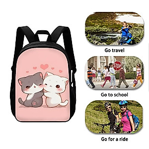 YSTARDREAM Cute Cat School Backpack for Teen Girls Kawaii Bookbag Large for School Office Lightweight Outdoor Travel Mountaineering Bag