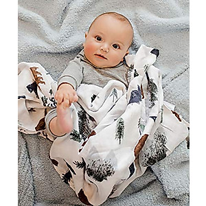 SARANONI Swaddle Blanket Luxury Decorative Baby Muslin Swaddle (Yosemite, 47" x 47")