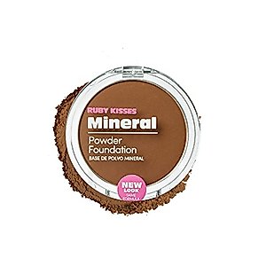 Ruby Kisses Mineral Pressed Powder Foundation, Medium to Full Coverage Natural Finish 0.35 Ounce (Chestnut)