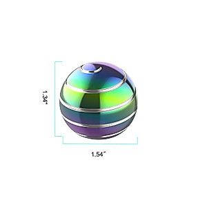 Apqdw Kinetic Desk Toy Ball, 1.54'' Kinetic Desktop Spinning Toys, Optical Illusion Toys for Anxiety, ADHD, Birthday Gift for Dad, Mom, Son, Daughter (39MM, Rainbow-A)