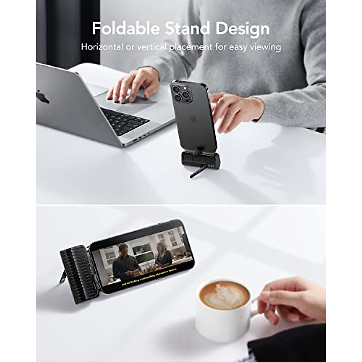 Mini Portable Charger For iPhone,VRURC Power Bank 5000mAh,PD 20W Fast Charging Slim Rechargeable Battery Compatible With iPhone 14/14 Plus/Pro/Max/13 Mini/13/Pro/Max/12/12 Mini/12 Pro/11 Pro Max-Black