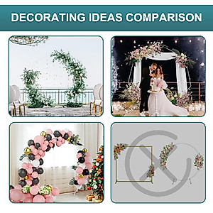 8FT Wedding Arch Round Backdrop Stand, Circle Metal Floral Balloon Arch Stand for Birthday, Backdrop Stand for Parties, Bridal Shower Anniversary Ceremony Candy Tables Celebration, Gold