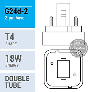 (4 Pack) PL18W/2U/2P/841 18-Watt Double Tube G24d-2 (2 Pin) Base 4100K CFL-Plug-in Replacement for Sylvania 21111 / 20678 CF18DD/841/ECO - GE 97580 F18DBX/841/ECO - Philips 383190 PL-C18W/41/USA/ALTO
