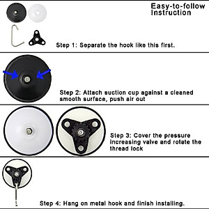 Shells Version 2 White 22LB Powerful Heavy Duty Vacuum Suction Cups Hooks Hangers Ideal For Home, Work And Travel-- 4 Pack