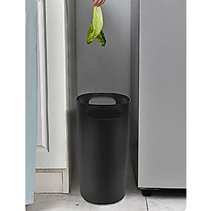 Diyalor 2.6 Gallon Small Trash Can with Handle,Durable Bathroom Wastebasket Garbage Can (Pack of 2, Black)