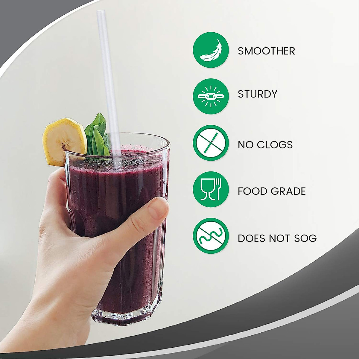 Fit Meal Prep 400 Pack Biodegradable Straws 7.75", Individually Wrapped Compostable Straw, Disposable Clear PLA Straw, 100% Plant Based Straws for Drinks, Iced Coffee, Milkshake, Smoothie, Juice