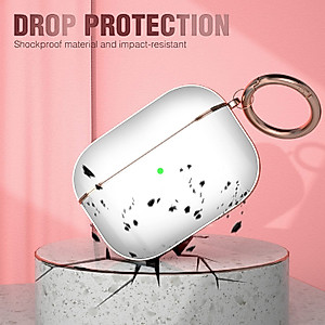 Maxjoy for AirPods Pro Case Cover, White AirPod Pro Case Hard Protective Shockproof Cute iPod Pro Case for Women Men with Keychain Compatible AirPods Pro Wireless Charging Case 2019