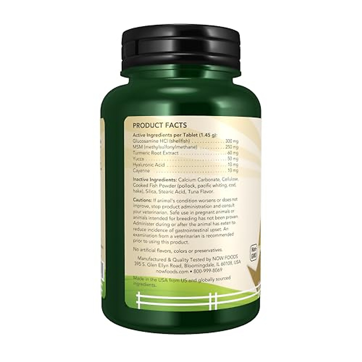 NOW Foods Pet Health, Joint Support Supplement, Formulated for Cats & Dogs, NASC Certified, 90 Chewable Tablets