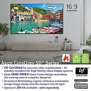 EliteProjector Aeon CineGrey 5D, 150" Diagonal 16:9, Edge Free Ceiling Light Rejecting and Ambient Light Rejecting Fixed Frame Projection Projector Screen for Movie Home Theater, EP-AR150DHD5