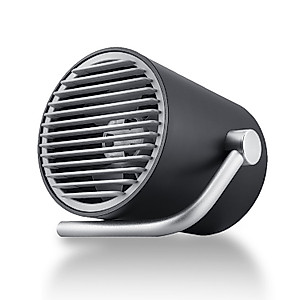 Fancii Small Personal Desk USB Fan, Portable Mini Table Fan with Twin Turbo Blades, Whisper Quiet Cyclone Air Technology - for Home, Office, Outdoor Travel (Black)
