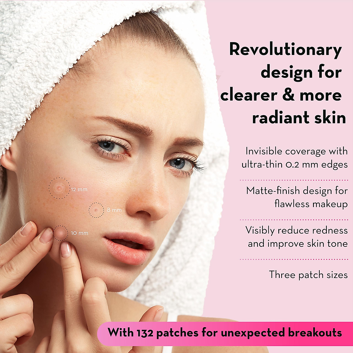 LE GUSHE Pimple Patches for Face (132 dots) - Hydrocolloid Acne Patch for Zits and Blemishes - Invisible Blemish Patches for Face - Spot Cover Stickers