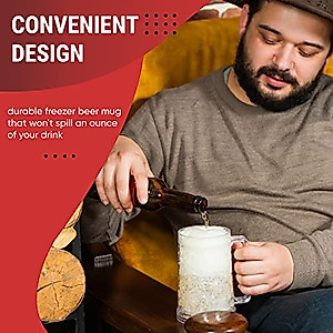 Freezer Mugs With Gel Beer Mugs For Freezer - Frosted Beer Mugs Freezer Cups - Double Walled Freezer Mugs With Gel - Frosty Mugs Beer Freezer Glasses - Set Of 4 - Clear