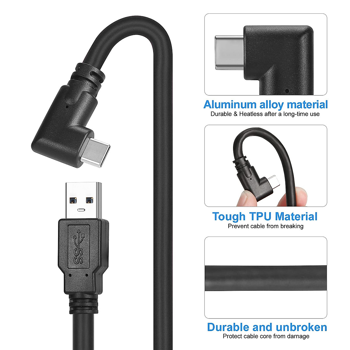 wawpi VR Link Cable 15ft,Compatible for Qculus Quest 2,Fast Charging & PC Data Transfer Cable for VR Headset and Gaming PC