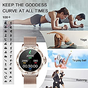 wonlex Smart Watches for Women, Bluetooth 5.2 Sleep Tracker with Heart Rate DIY Background, IP67 Waterproof Health Smartwatches for Android and iPhone Compatible