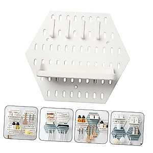 Zerodeko 3 pcs Storage Rack Small Storage Shelves Wall Mounted Shelf White Storage Shelves White Hanging Shelves Plastic pegboard Wall Shelves Pegboard Wall Ledges Wall Shelf Wall Rack Tool