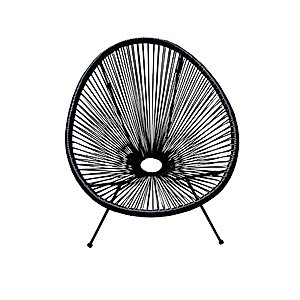 Kingmys Acapulco Woven Lounge Chair for Indoor and Outdoor Use (1PC Black)