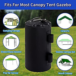 Winsper Canopy Weights Bag, 176 LBS Tent Weights Set of 4-20L Heavy Duty Portable Water/Sand Weights Strong Windproof for Pop up Canopy, Tent, Gazebo, Shelter Upgraded (Black-20L)