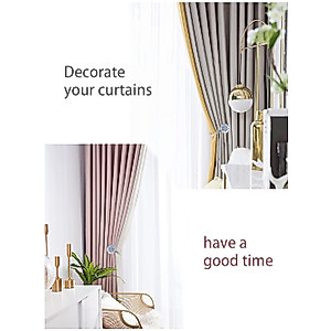 Magnetic Tiebacks for Curtains, 2 Pack Sparkling Crystal Flower Curtain Tiebacks Curtain Buckle Clips with High-Elastic Spring Wire for Home Office Decoration (White)