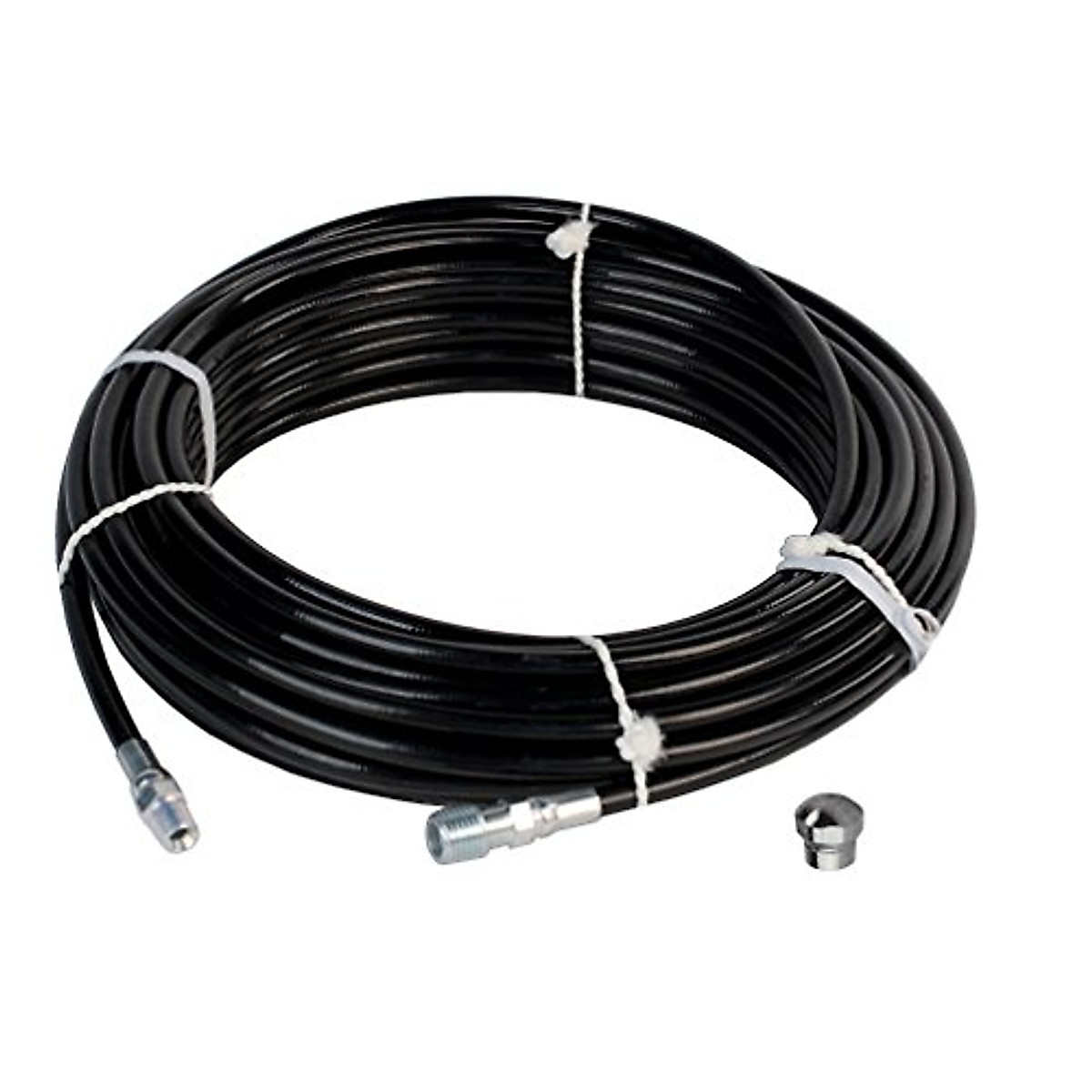 Sewer Jetter Kit 1/8" NPT x 50' Hose & 4.0 Orifice Button Nose Nozzle 4000 PSI