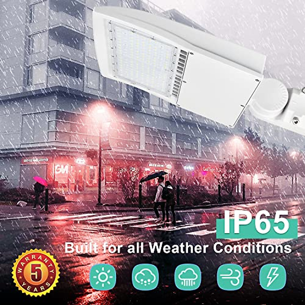 150W LED Parking Lot Light 21000 LM, 5000K 1-10V Dimmable LED Shoebox Pole Area Light (600W MH Equiv), Direct Arm Mount IP65 Waterproof 100-277V AC, UL&DLC, White (Direct Arm Mount, 150Watts)