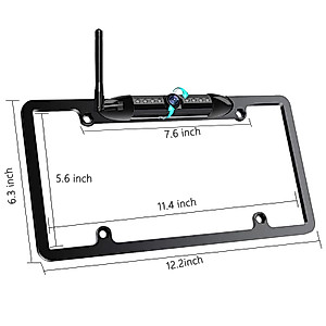 License Plate Wireless Backup Camera, 2.4Ghz WiFi Rear View Camera, LASTBUS 170° View Angle Universal IP69 Waterproof Car Camera for Car Truck SUV Pickup Trailer Van Camper