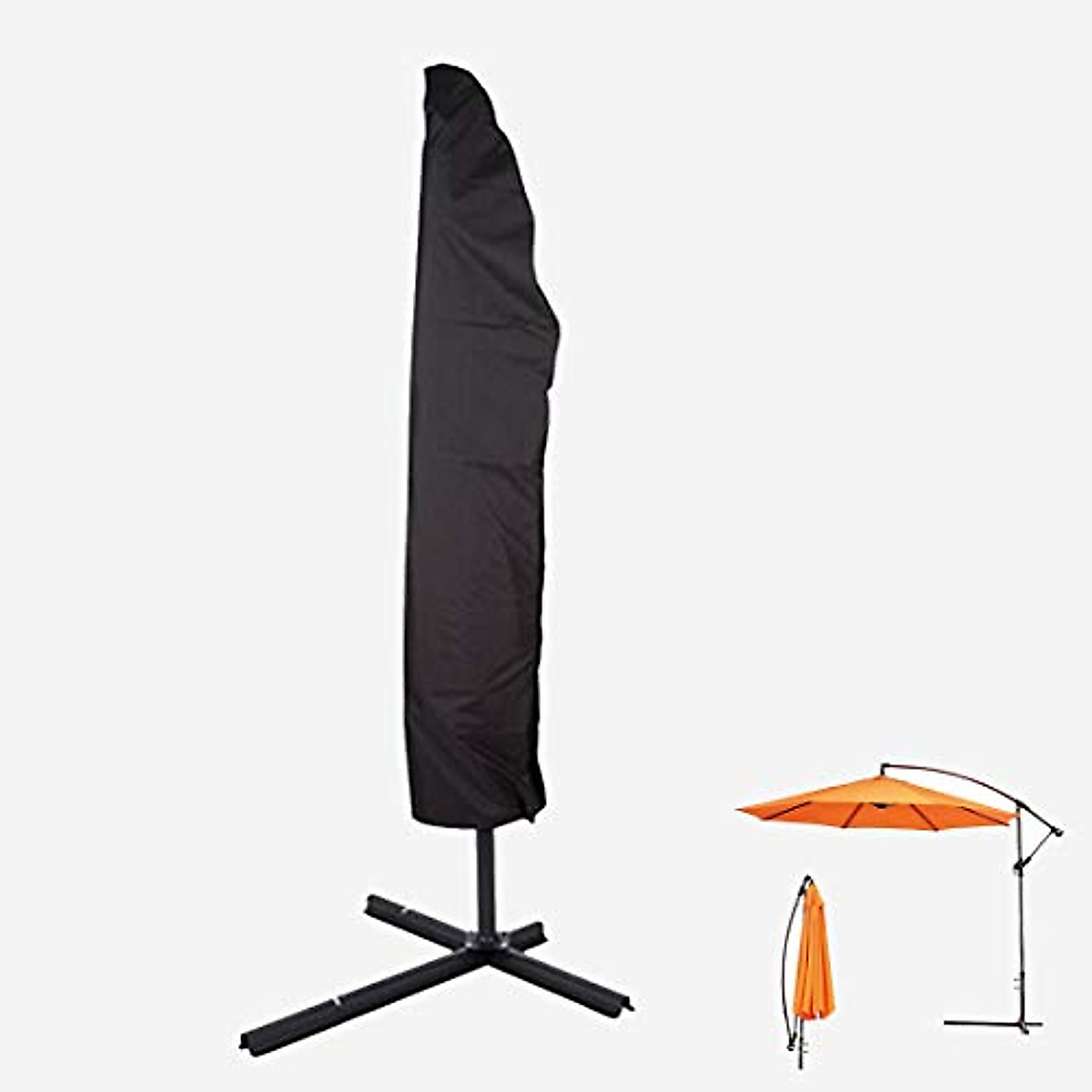 FLR Umbrella Cover with Zipper Outdoor Waterproof Dustpoof Lightweight Patio Umbrella Parasol Covers Offset Umbrella for 7-11ft Outdoor Garden Beach Umbrellas-Easy to Use