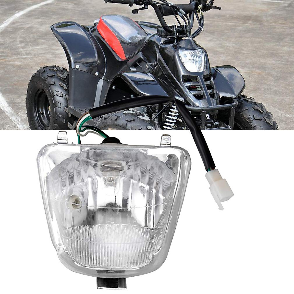 HIAORS Chinese ATV Quad Headlight Head Light Lamp Assembly for Taotao 3050C Coolster SunL 50cc 70cc 90cc 110cc 125cc 150cc Peace Mini Dinosaur Four Wheeler Parts