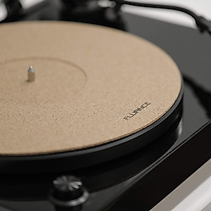 Fluance Cork Platter Mat and HiFi Vinyl Record Weight 760 gram Steel LP Disc Stabilizer Turntable Accessory with Rubberized Coating and Protective Velvet Pad for Vibration Damping (RW03)