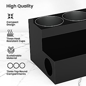 Hair Tool Organizer - Space Saving Hair Accessories Organizer for Hot Tools, Curling Iron, Straightener, Product and Makeup - Hair Dryer Holder with Heat Resistant Stainless Steel Cups - Black,ORBL