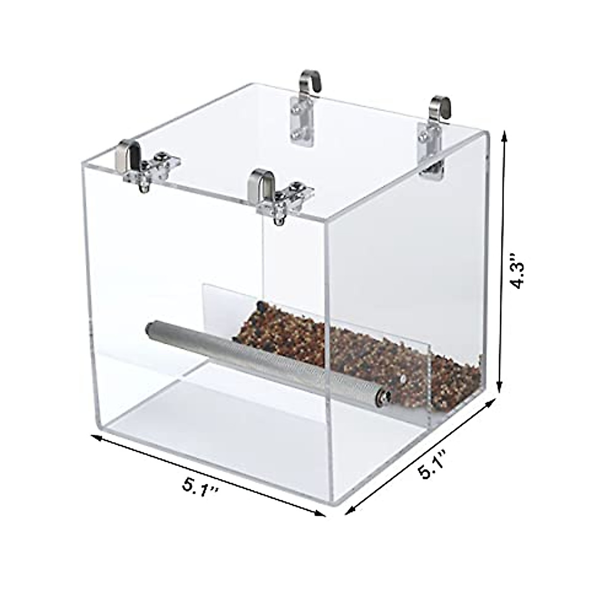 Bird Feeder Seed Catcher Tray Hanging Cup Food Dish for Cage for Small Birds Lovebirds Cockatiels Canaries Sun Conures, Second Generation Bird Feeder