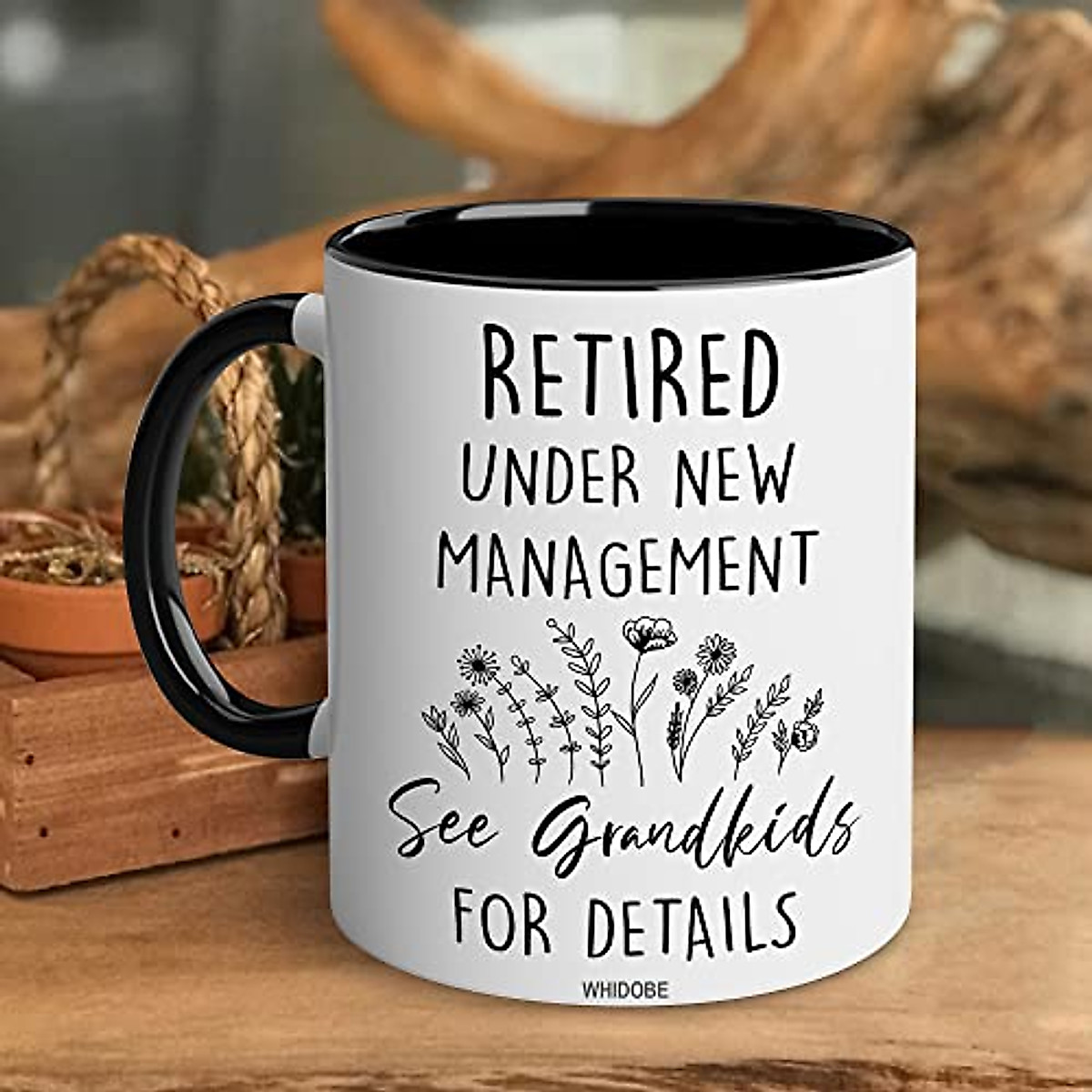 WHIDOBE Retirement Gifts for Women, Retirement Gifts for Grandma, Woman, Mom, Coworker, Retired Mug Retired Under New Management See Grandkids For Details Mug For Mothers Day Birthday Christmas 11OZ