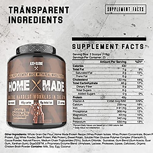 Axe & Sledge Supplements Home Made Whole-Foods-Based Meal Replacement Powder with Digestive Enzymes, Protein, Carbohydrates, and Fats, 25 Servings, Chocolate Brownie