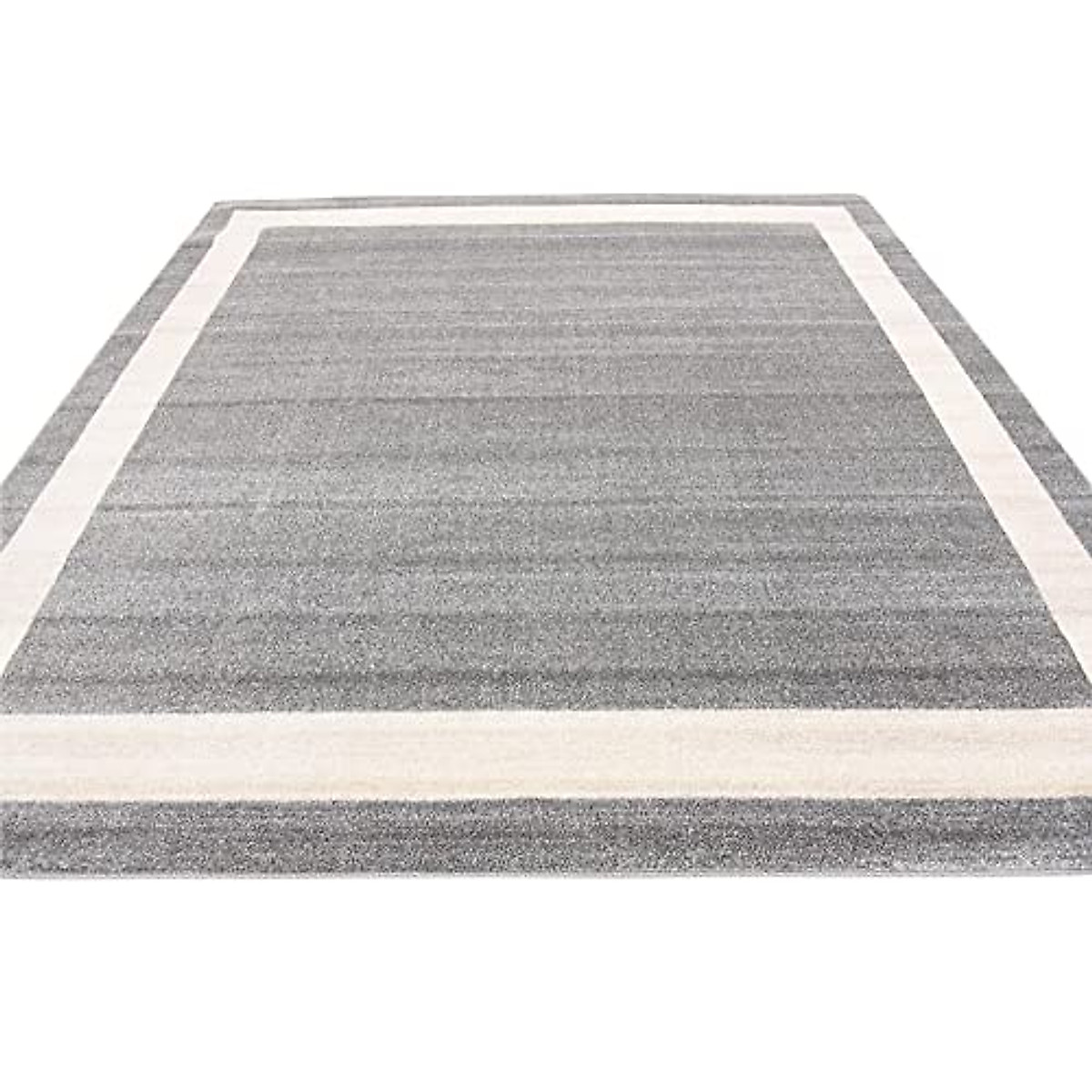 Unique Loom Del Mar Collection Area Rug-Transitional Inspired with Modern Contemporary Design, Square 8' 0" x 8' 0", Gray/Ivory
