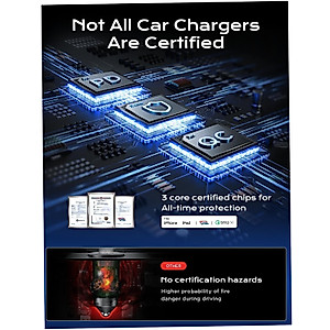 LISEN 54W USB C Car Charger Adapter [Mini & Metal] Cigarette Lighter USB Charger Fast Charging [PD QC 3.0] USBC Car Phone Charger for iPhone 15 Pro Max Plus 14 Samsung Galaxy S24 iPad Pro