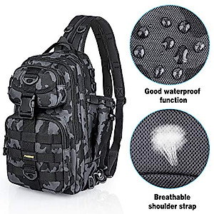 PLUSINNO Tackle Bag, Water-Resistant Backpack with Rod Holder for Fishing Gear, Ideal Gifts for Men,Large