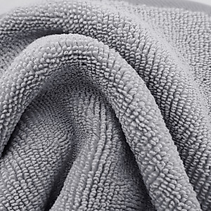 Polyte Premium Hypoallergenic Microfiber Makeup Remover and Facial Cleansing Cloth, 8 x 8 in, 6 Pack (Gray)