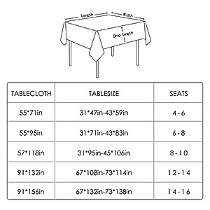 BALCONY & FALCON Washable Linen Rectangular Tablecloth, Waterproof, Oil-Proof, Crease-Proof and Dust-Proof Tablecloth, Used for Gatherings, Restaurants, Kitchens, Banquets (Olive, 55 * 70inch)
