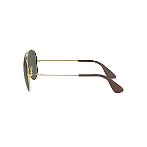 Ray-Ban RB3558 Aviator Sunglasses, Gold/Dark Green, 58 mm