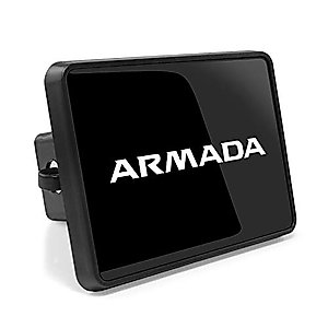 iPick Image, Compatible with - Nissan Armada UV Graphic Black Metal Face-Plate on ABS Plastic 2 inch Tow Hitch Cover