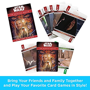 Star Wars Playing Cards - Episode 1 - The Phantom Menace Deck of Cards for Your Favorite Card Games - Officially Licensed Star Wars Merchandise and Collectibles - Poker Size with Linen Finish