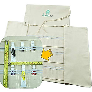 Daveliou Paint Organizer with 24 Slots, Roll Up and Tie Closed for Storage or Travel, Premium Canvas Paint Organizers and Storage for 0.41 fl oz (12mL) Oil and Acrylic Paint Tubes